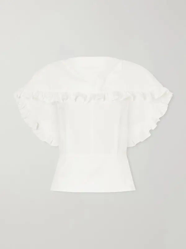 LANVIN Ruffled Cotton-poplin Blouse