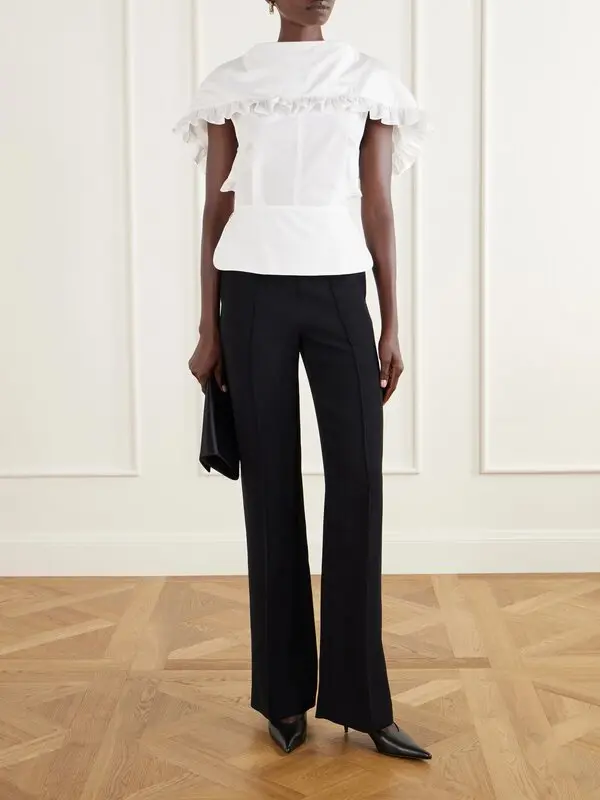 LANVIN Ruffled Cotton-poplin Blouse