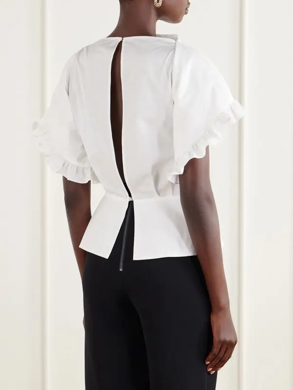 LANVIN Ruffled Cotton-poplin Blouse
