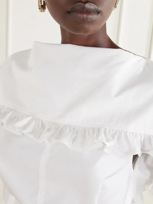 LANVIN Ruffled Cotton-poplin Blouse