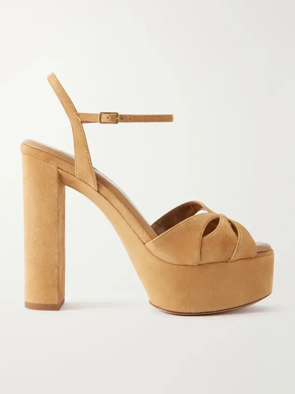 AQUAZZURA Moves 130 Suede Platform Sandals