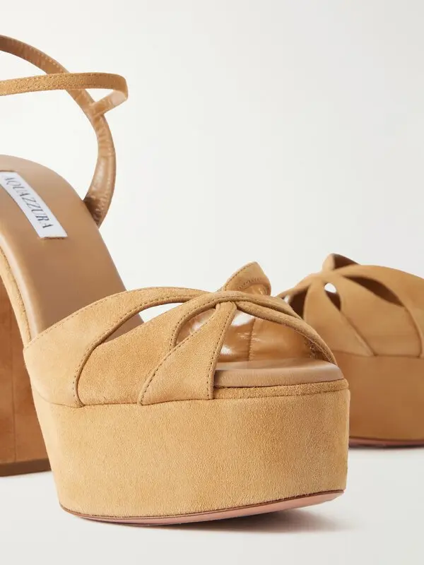 AQUAZZURA Moves 130 Suede Platform Sandals