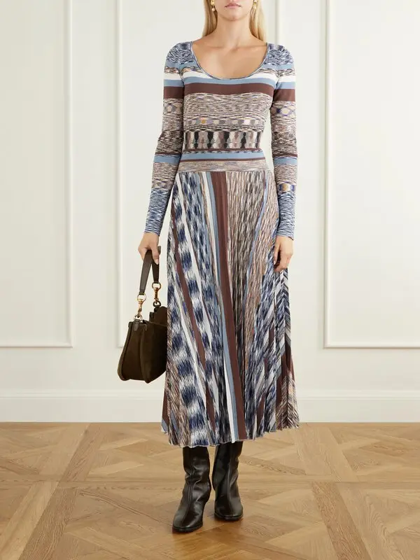 Cara Cara Marlow Knitted Striped Jersey Midi Dress