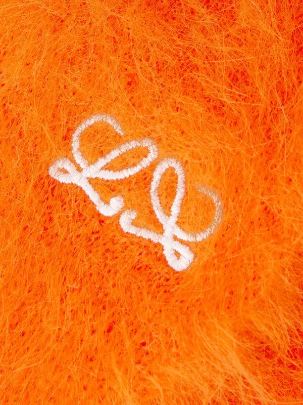 Loewe Logo-embroidered Brushed Alpaca-blend Scarf