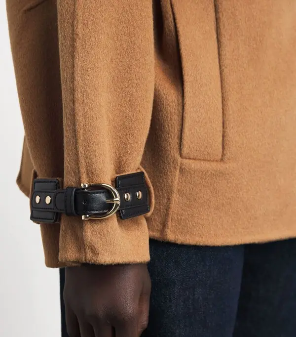 Maje Wool-blend Belted Mid-length Coat