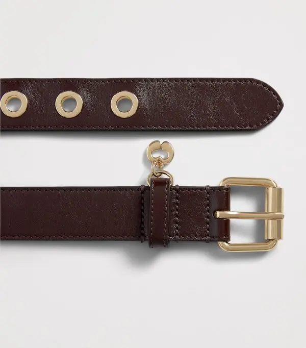 Maje Leather Eyelet Belt