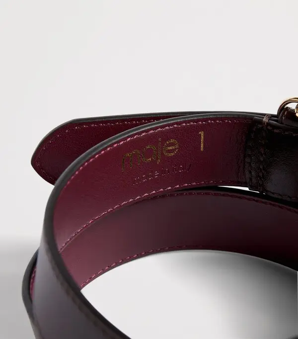 Maje Leather Eyelet Belt