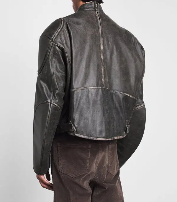 SYSTEM Leather Motorcycle Jacket