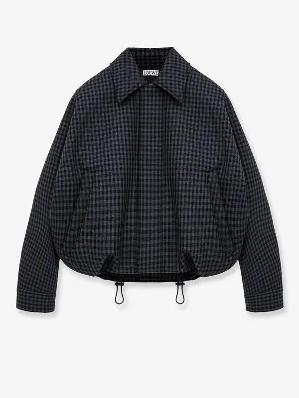 Loewe Lightweight Wool Jacket With A Check Pattern