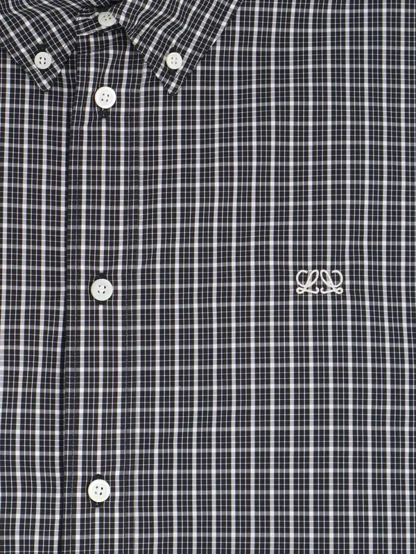 Loewe Technical Cotton Shirt With All-over Check Pattern