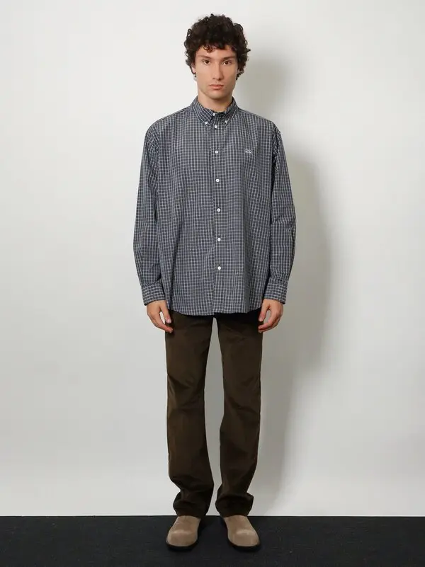 Loewe Technical Cotton Shirt With All-over Check Pattern