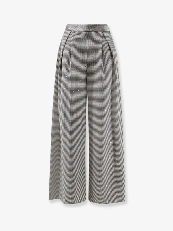 ACTUALEE Pied-de-poule Trousers With Sequins