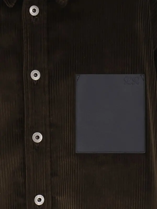 Loewe Corduroy Shirt With Leather Pocket