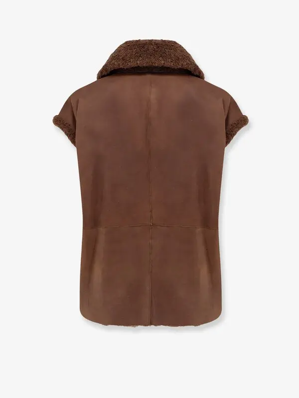 Brunello Cucinelli Shearling Sleeveless Jacket