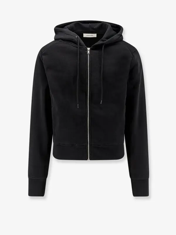 ENTIRE STUDIOS Slim Zip Up Cotton Hoodie - Black