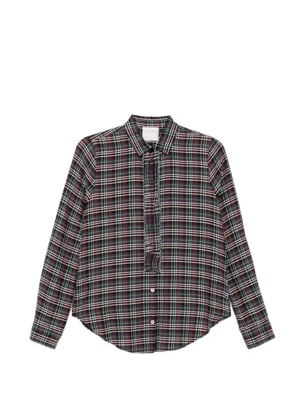 FORTE_FORTE Cotton Blend Tartan Shirt - Blue