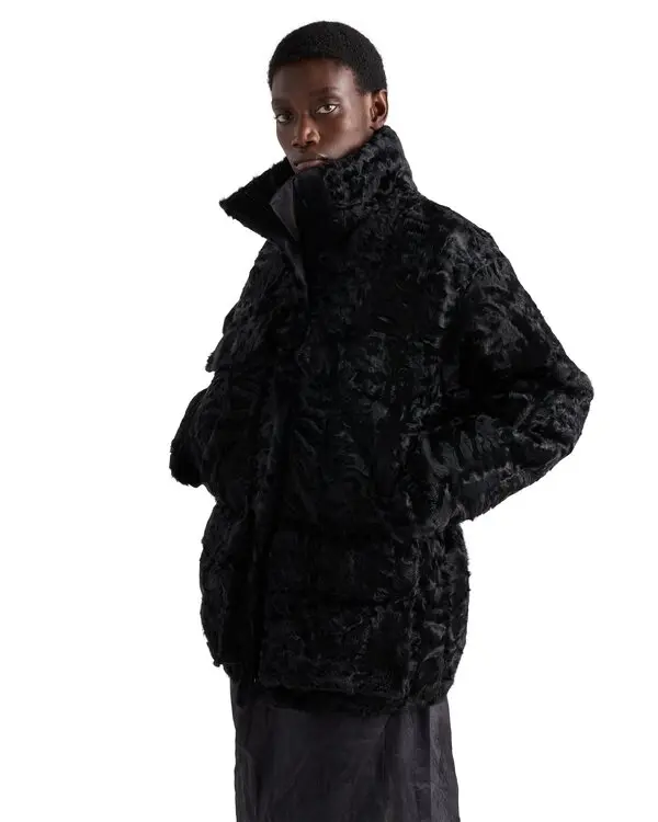 Prada Shearling Caban Jacket