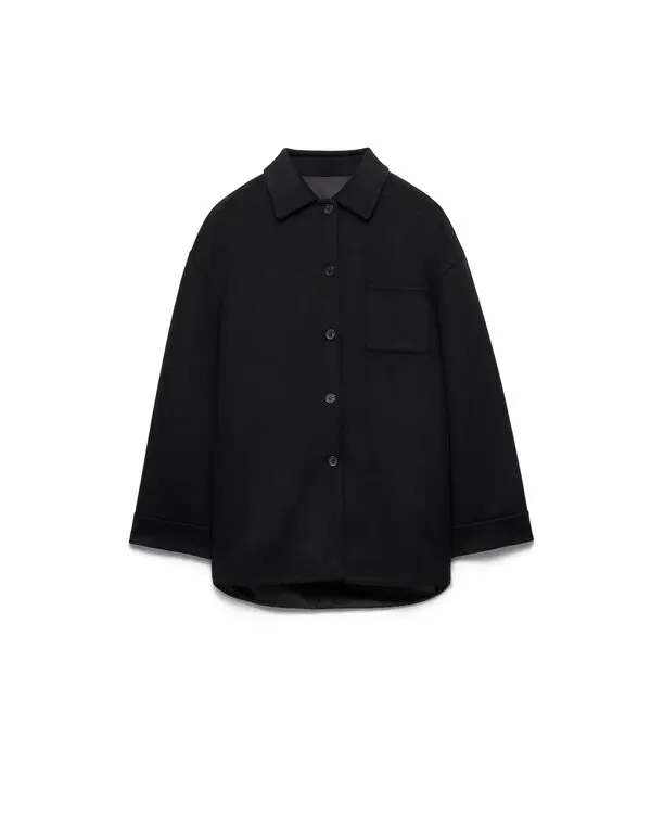 Prada Reversible Double Cashwool And Re-nylon Caban Jacket