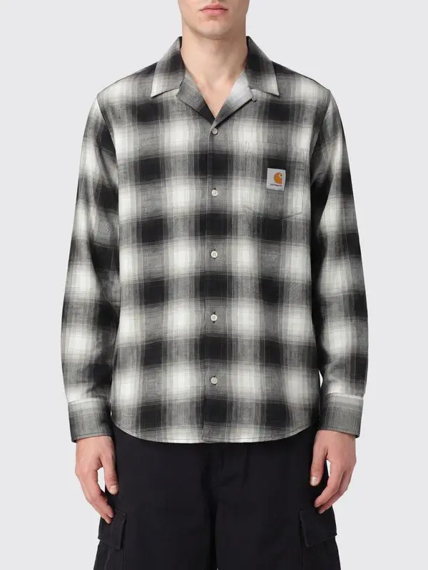Carhartt Work In Progress Check Cotton Shirt With Cuban Collar