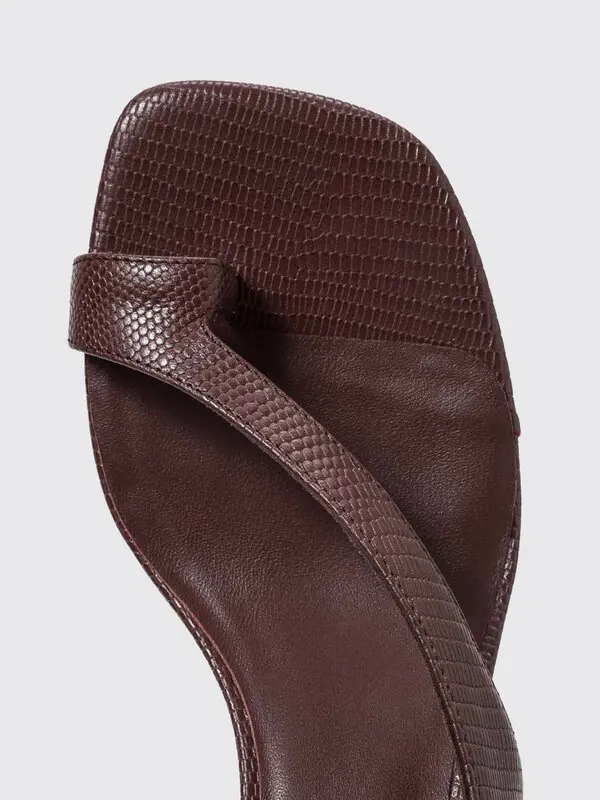 TWINSET Lizard Print Leather Sandals