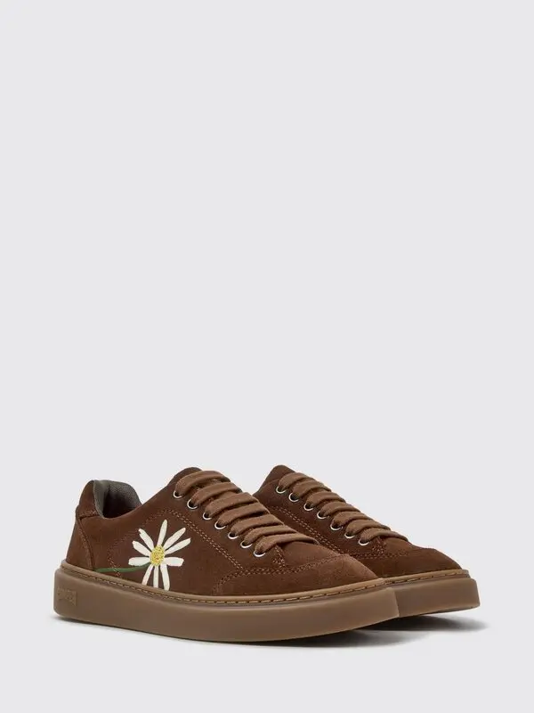 Camper Twins Suede Sneakers With Floral Embroidery