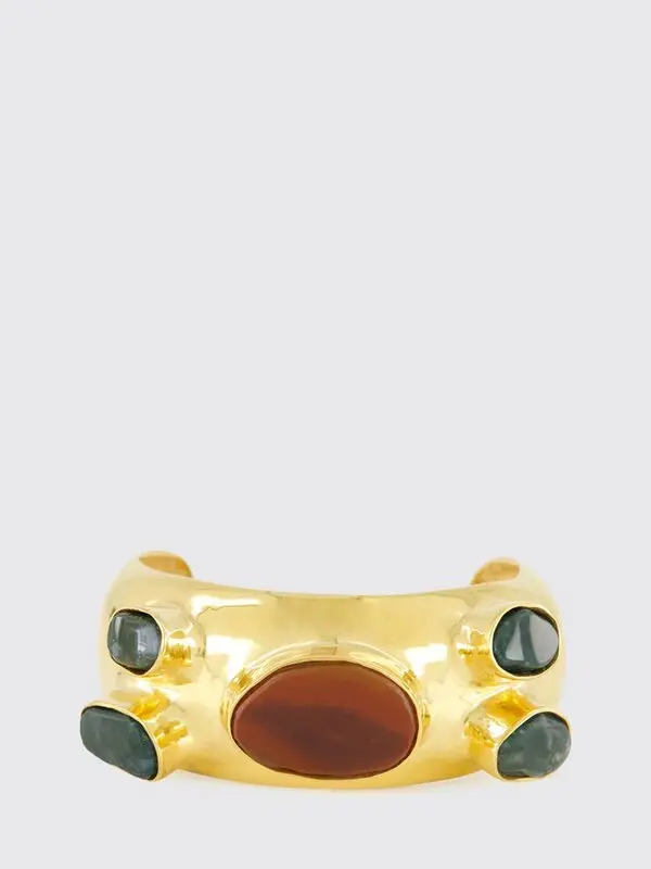PAULA Mazus Brass Bangle Bracelet With Decorative Stones