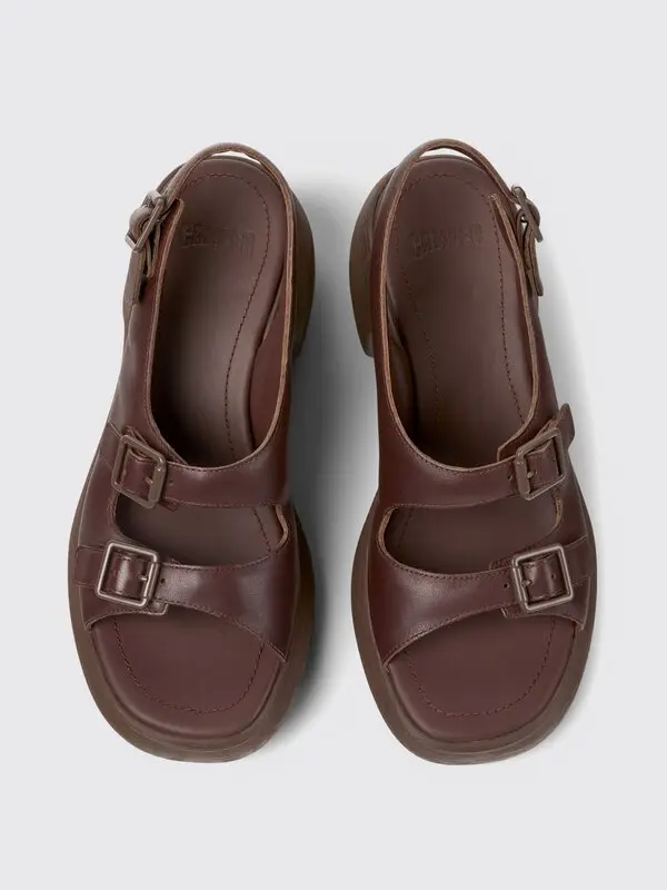Camper Thelma Leather Sandals - Brown