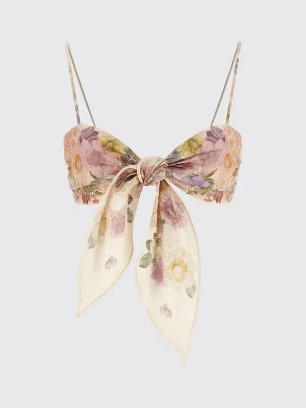 TWINSET Floral Linen Crop Top