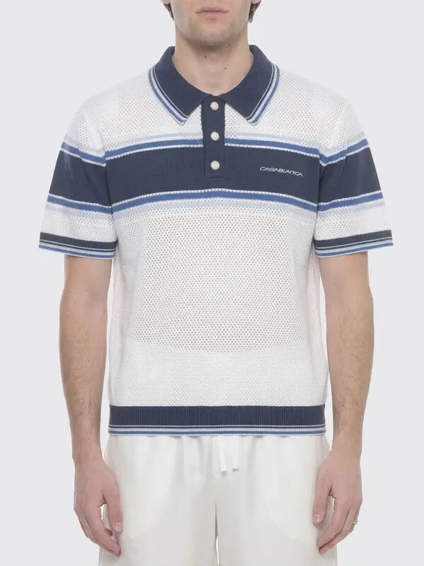 Casablanca Cotton And Wool Polo Shirt With Logo