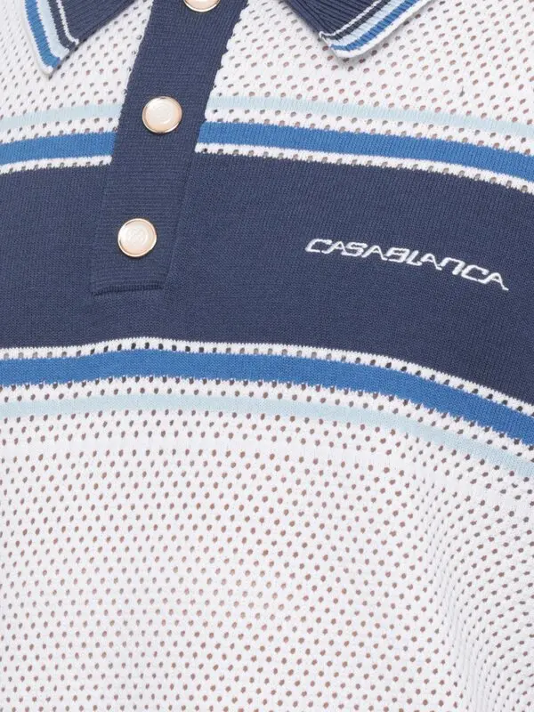 Casablanca Cotton And Wool Polo Shirt With Logo