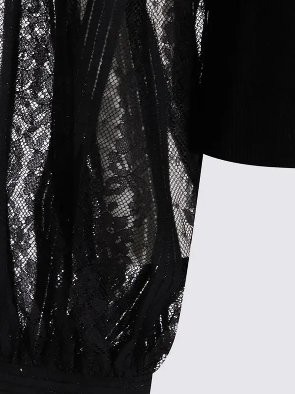 TWINSET Viscose Blend And Lace Knit Top