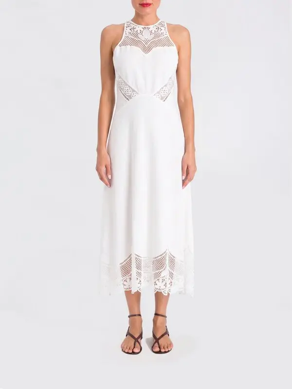 TWINSET Midi Dress In Linen Blend