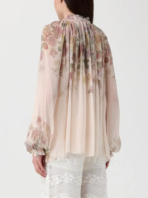 TWINSET Pleated Crêpon Blouse With Floral Print