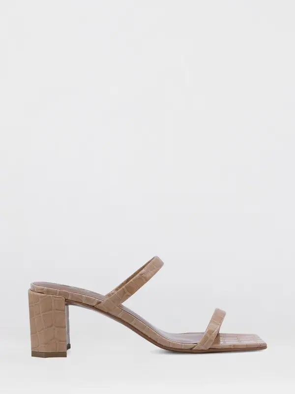 By Far Tanya Croc Print Leather Sandals - Camel