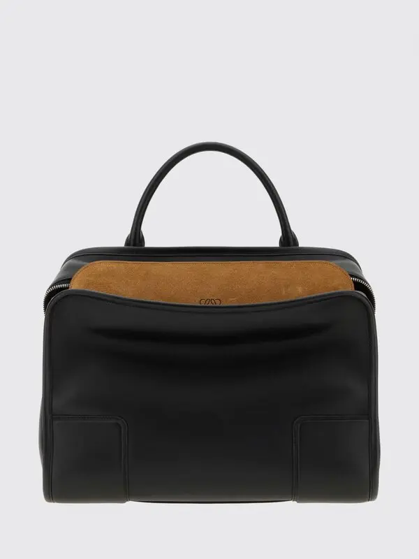 Loewe Amazona 180 Handbag In Smooth Calfskin Leather - Black