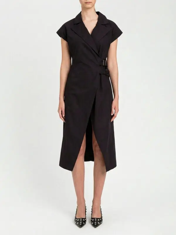 TWINSET Cotton Wrap Dress - Black