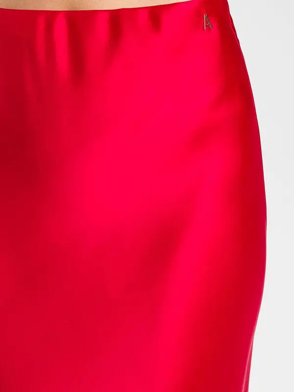 TWINSET Satin Midi Skirt - Fuchsia