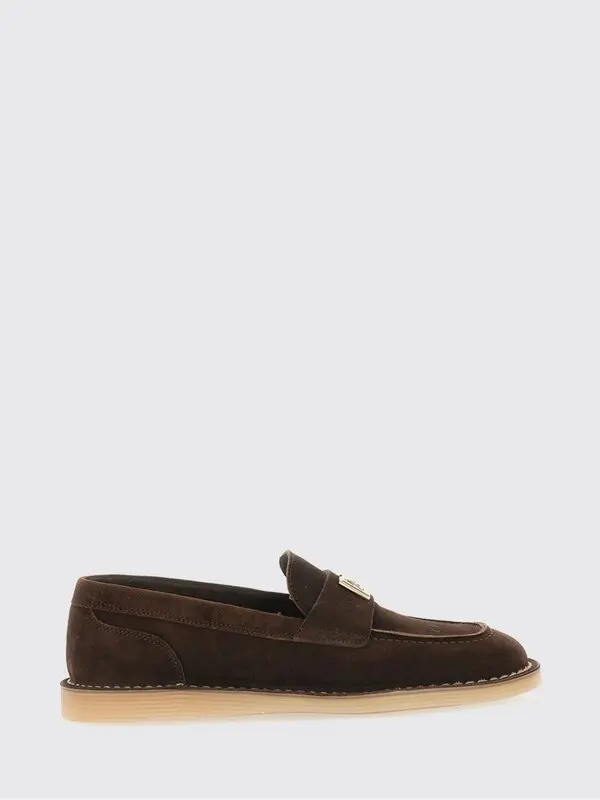 Dolce & Gabbana Suede Calfskin Loafers With Dg Monogram
