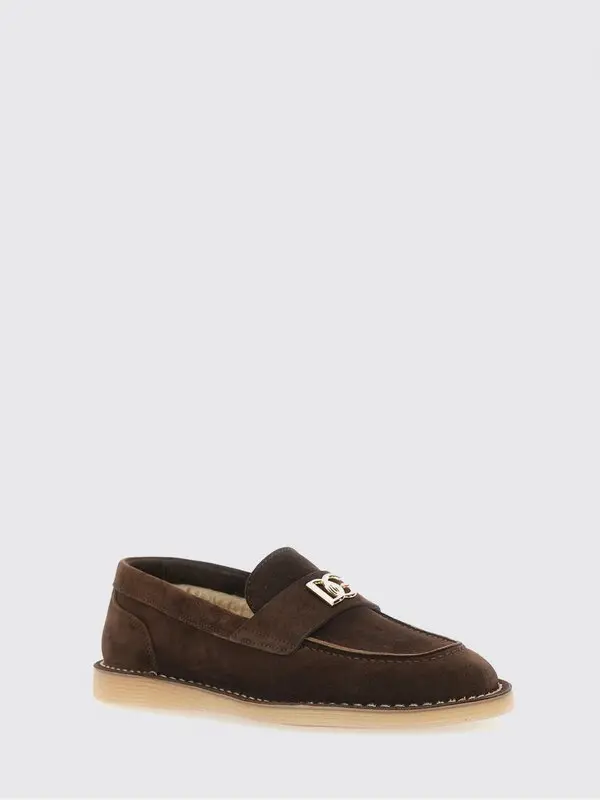 Dolce & Gabbana Suede Calfskin Loafers With Dg Monogram