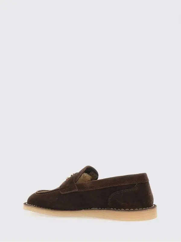 Dolce & Gabbana Suede Calfskin Loafers With Dg Monogram