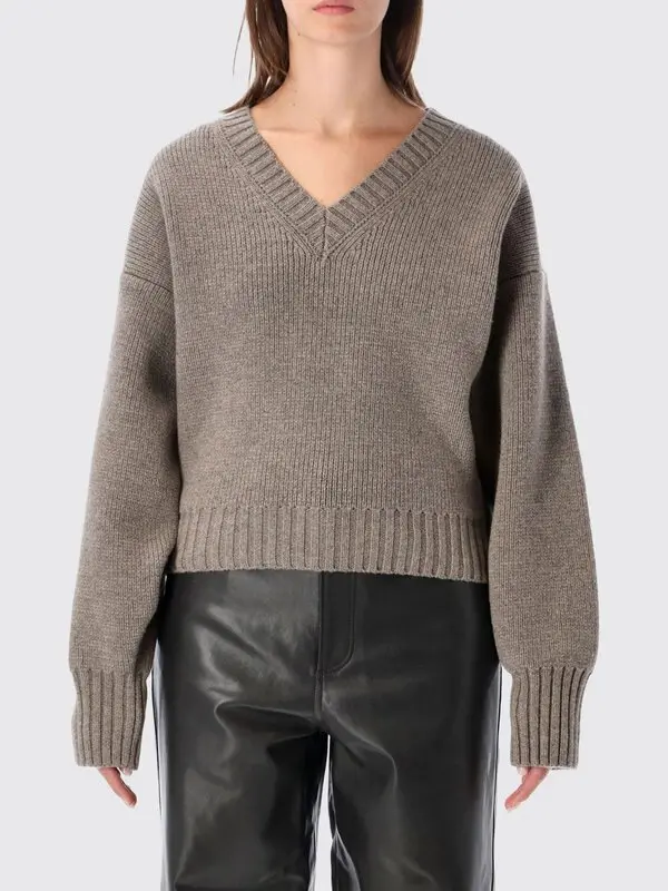 RÓHE V-neck Wool Sweater With Dropped Shoulders And Long Sleeves