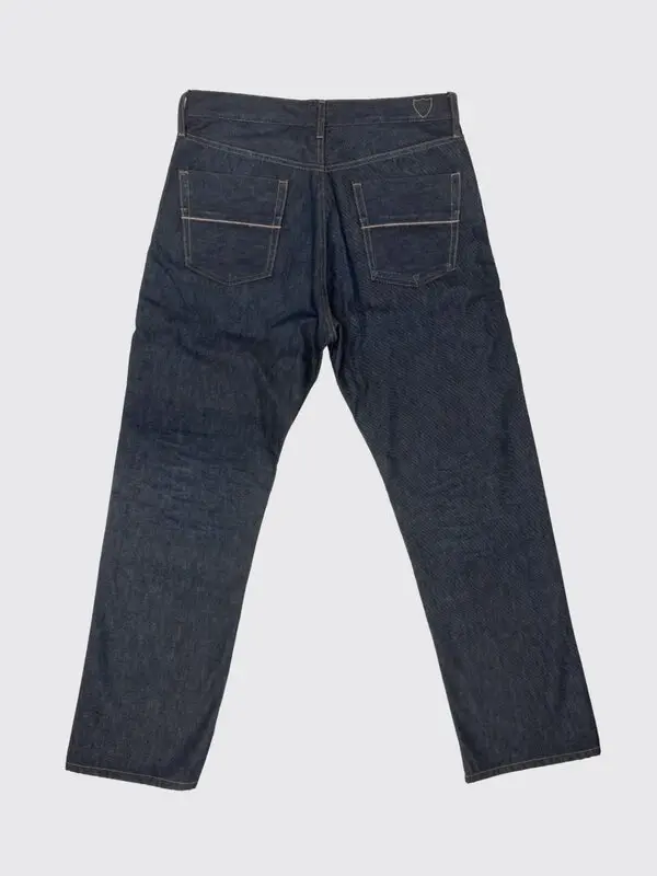 HTC LOS ANGELES Straight Fit Studded Cotton Denim Jeans With Embroidery - Blue