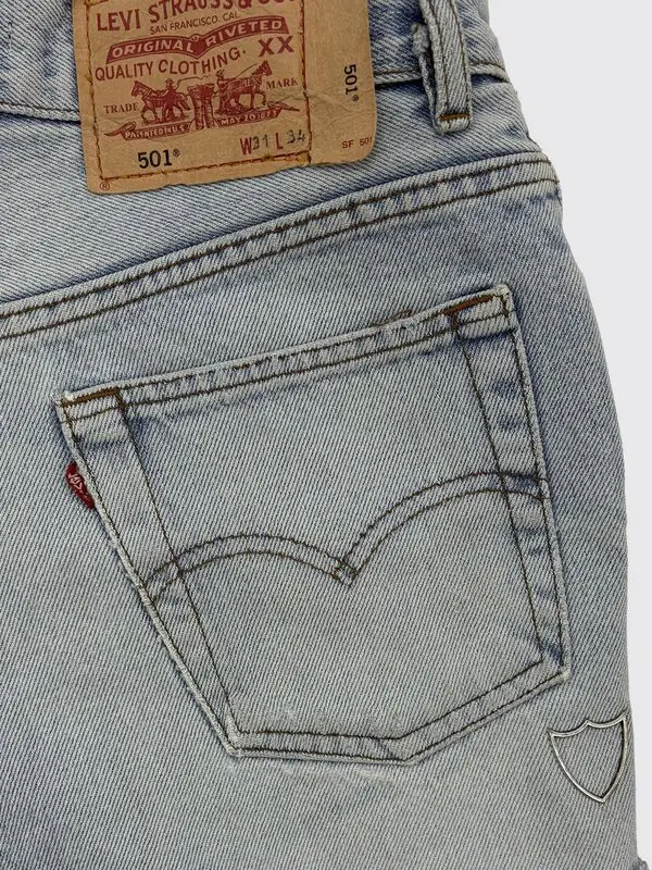 HTC LOS ANGELES High-waisted Shorts With Raw Hem