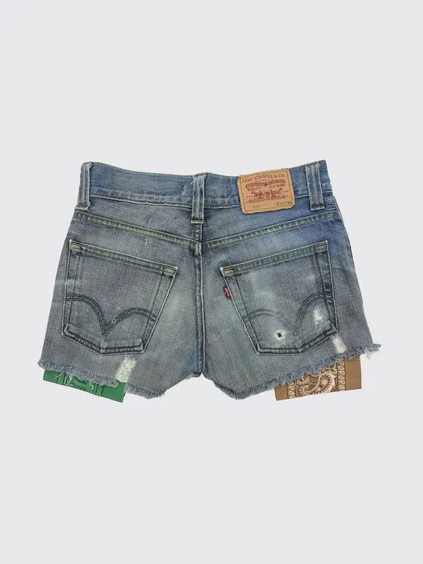 HTC LOS ANGELES Low-rise Studded Shorts With Frayed Hem
