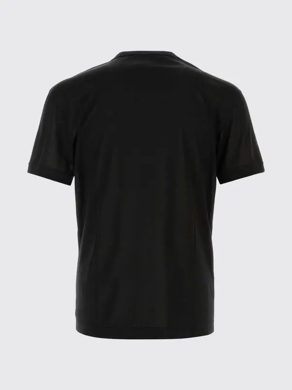 Dolce & Gabbana Crewneck Three-button T-shirt In Pure Silk