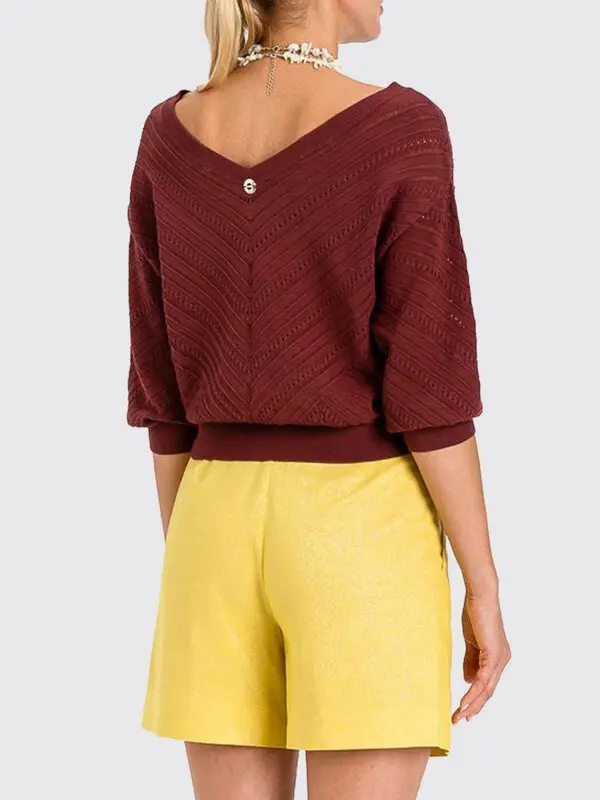 TWINSET Perforated Viscose Knit Top