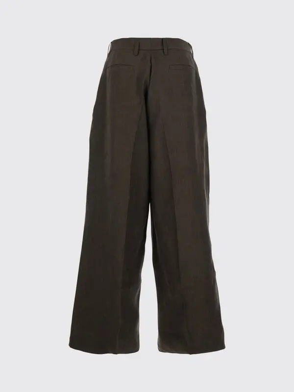 ERL Wide Leg Mid-rise Linen Trousers With Belt Loops