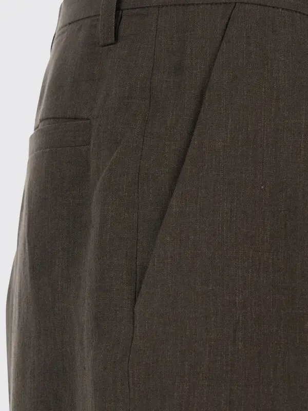 ERL Wide Leg Mid-rise Linen Trousers With Belt Loops
