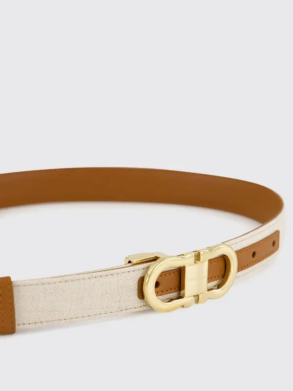 FERRAGAMO Gancini Adjustable Canvas Belt With Monogram Buckle