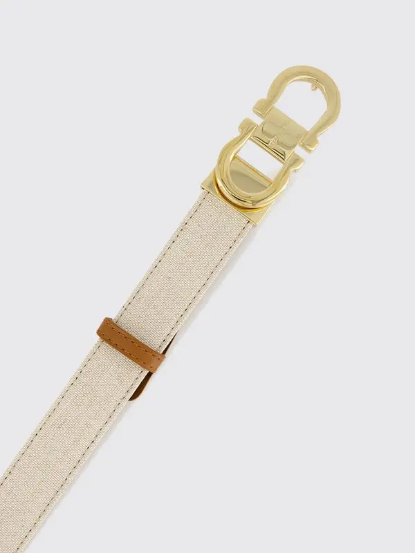 FERRAGAMO Gancini Adjustable Canvas Belt With Monogram Buckle